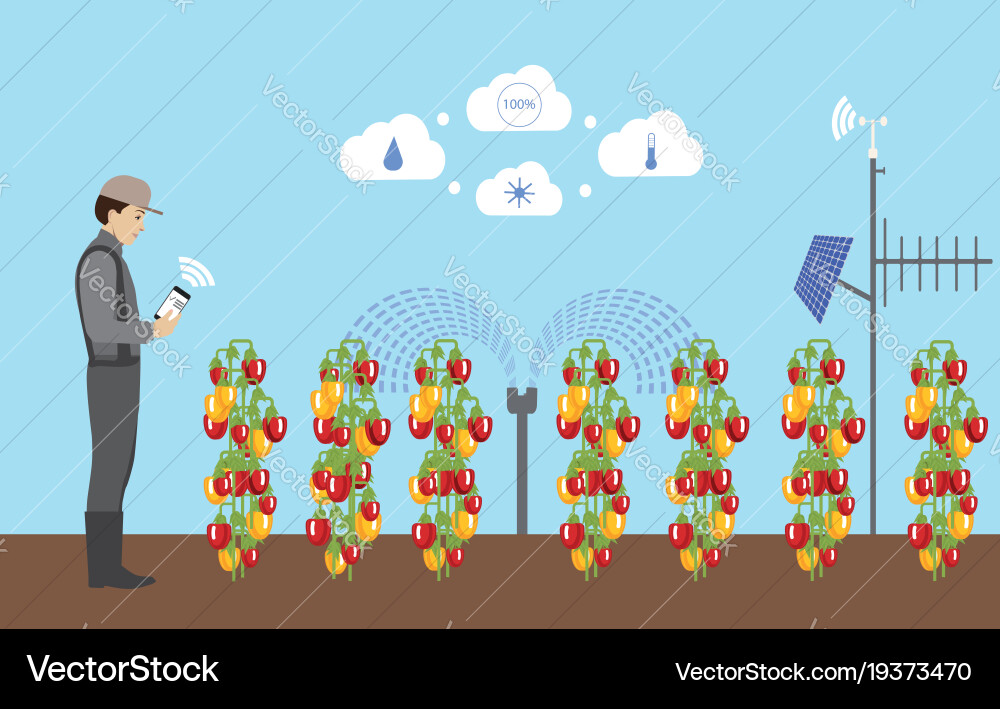 Internet of things in agriculture Royalty Free Vector Image