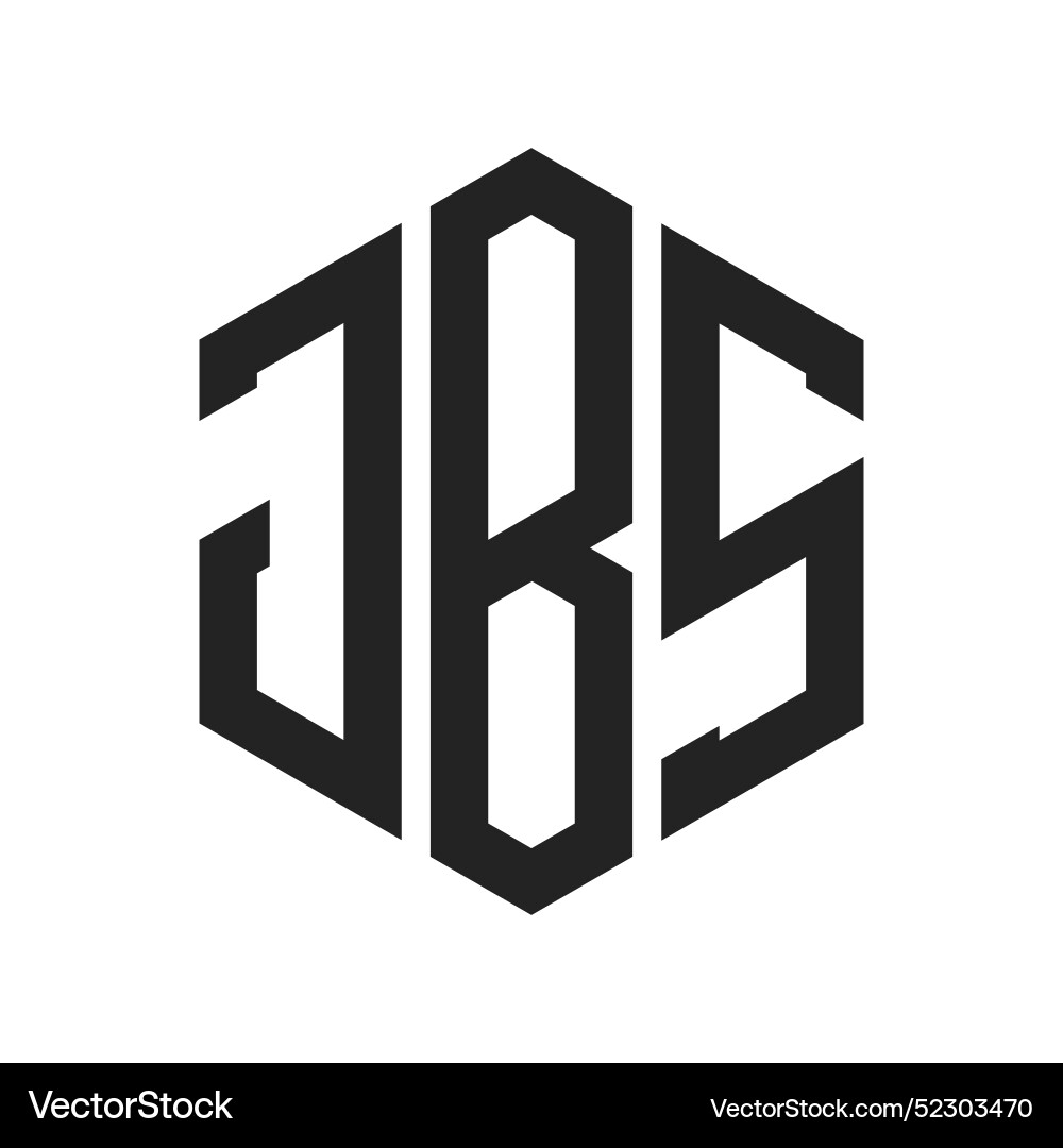 Jbs logo design initial letter monogram Royalty Free Vector