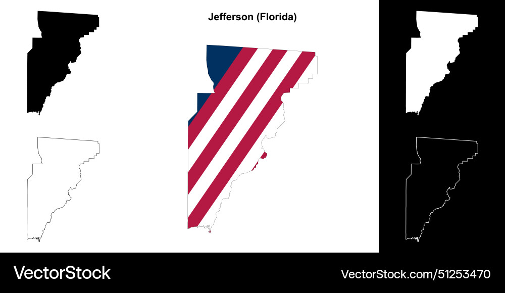 Jefferson outline map Royalty Free Vector Image