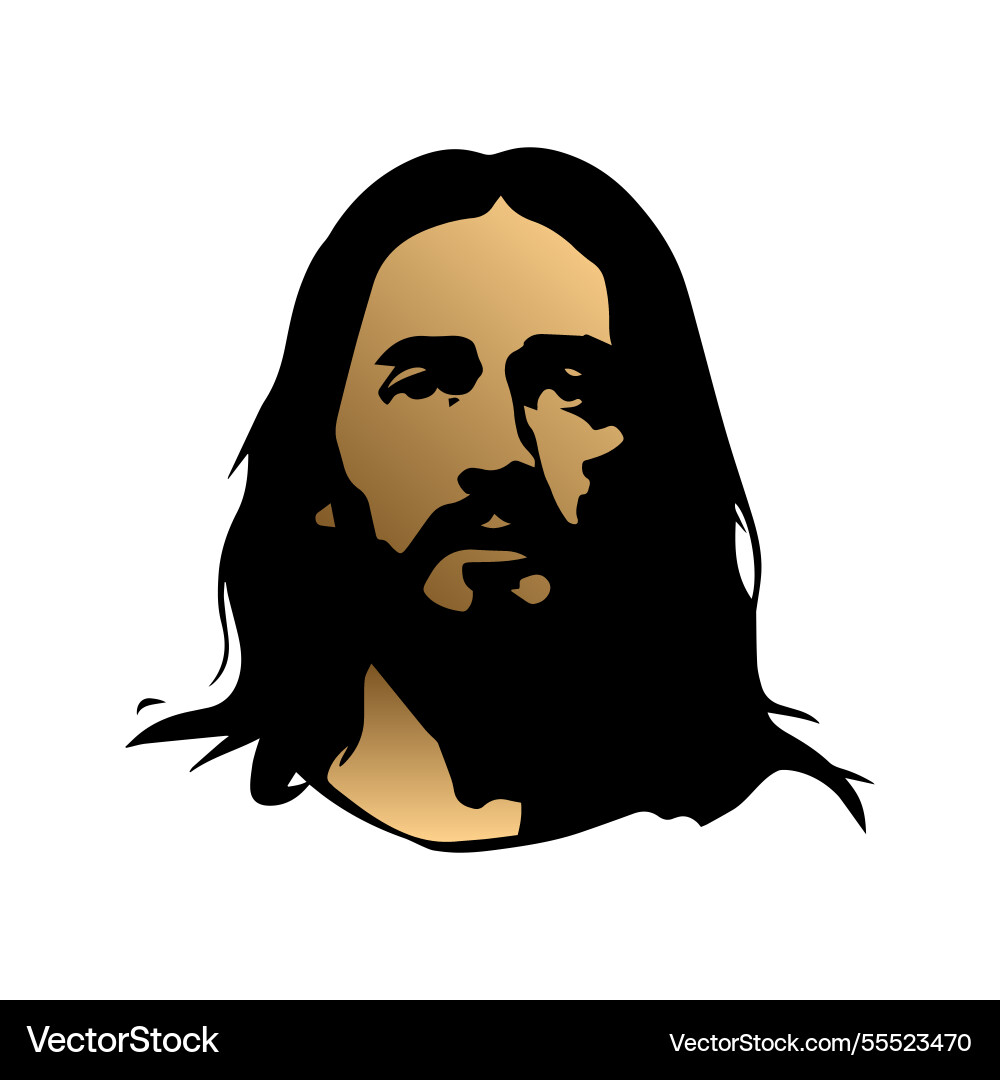 Jesus face art Royalty Free Vector Image - VectorStock