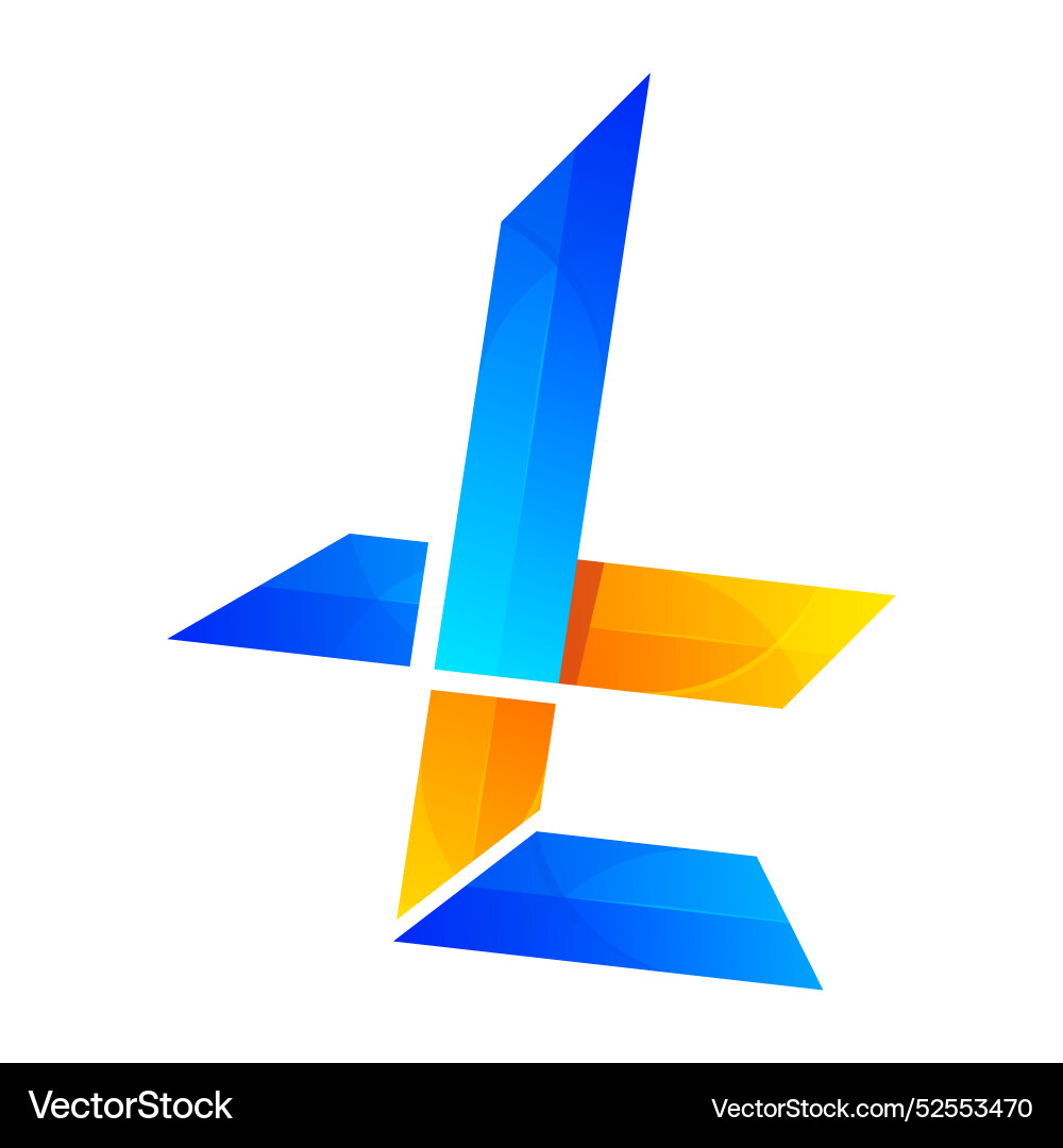 Letter t colorful gradient logo design Royalty Free Vector