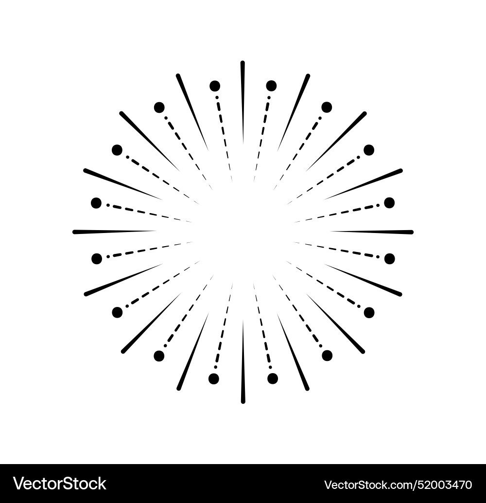 Minimalistic sun rays sunburst silhouette Vector Image