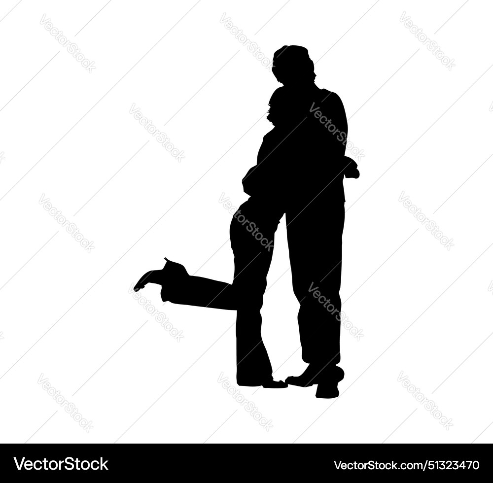 Romantic love couple silhouette Royalty Free Vector Image