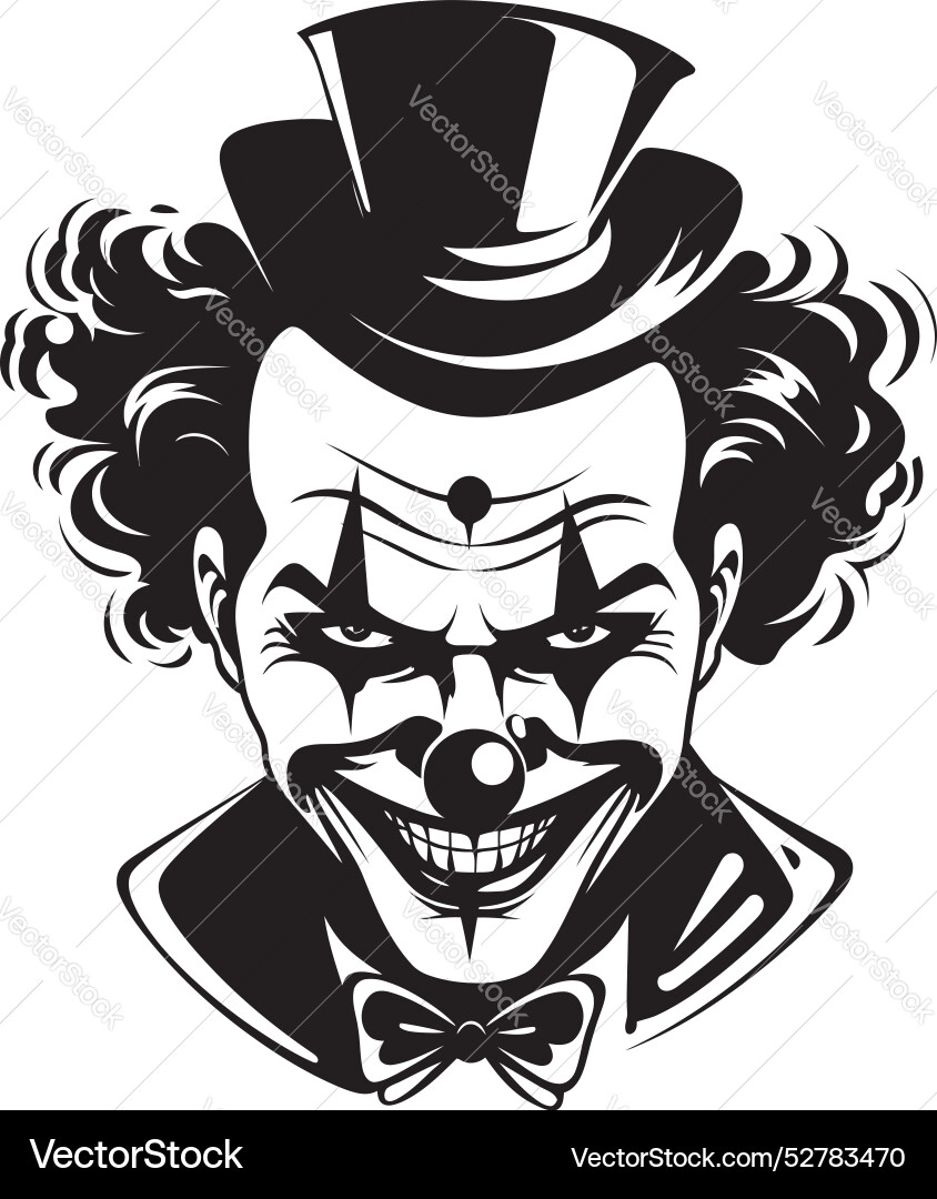 Shadowed sideshow sinister clown symbol midnight Vector Image