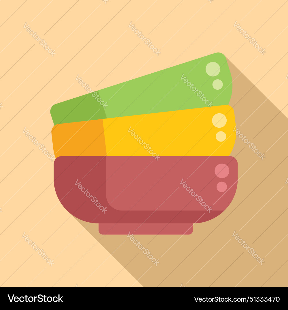 Stack of colorful bowls Royalty Free Vector Image