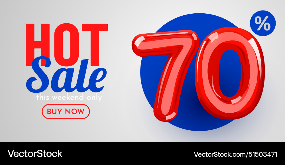 70 percent off discount creative composition Vector Image