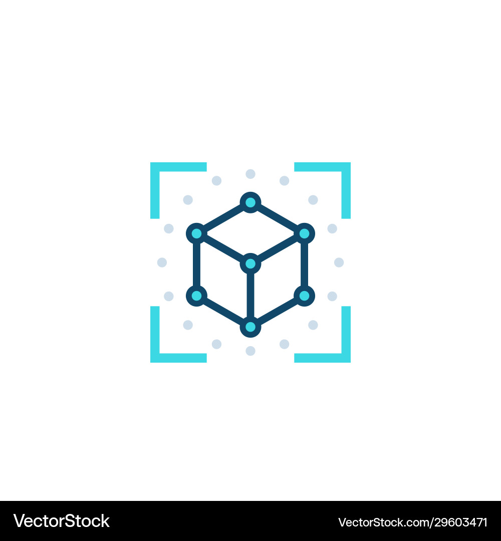 Augmented Reality Cube Icon Royalty Free Vector Image