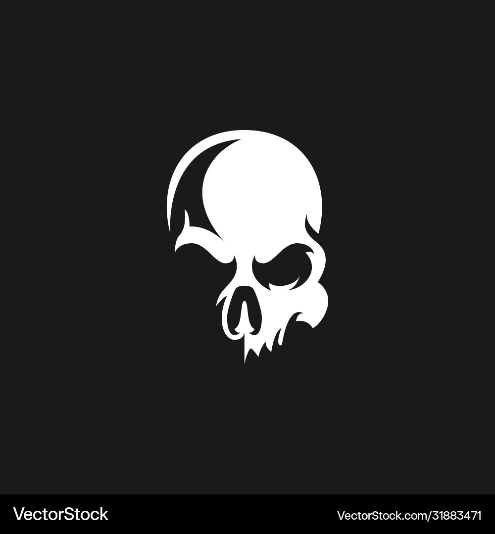Black and White Skull Logo Template Royalty Free Vector