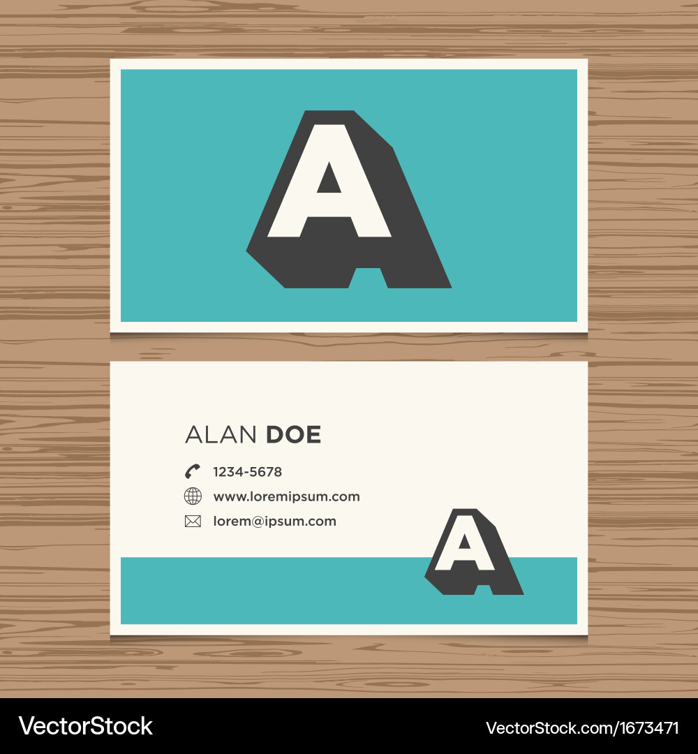 Business card letter Royalty Free Vector Image