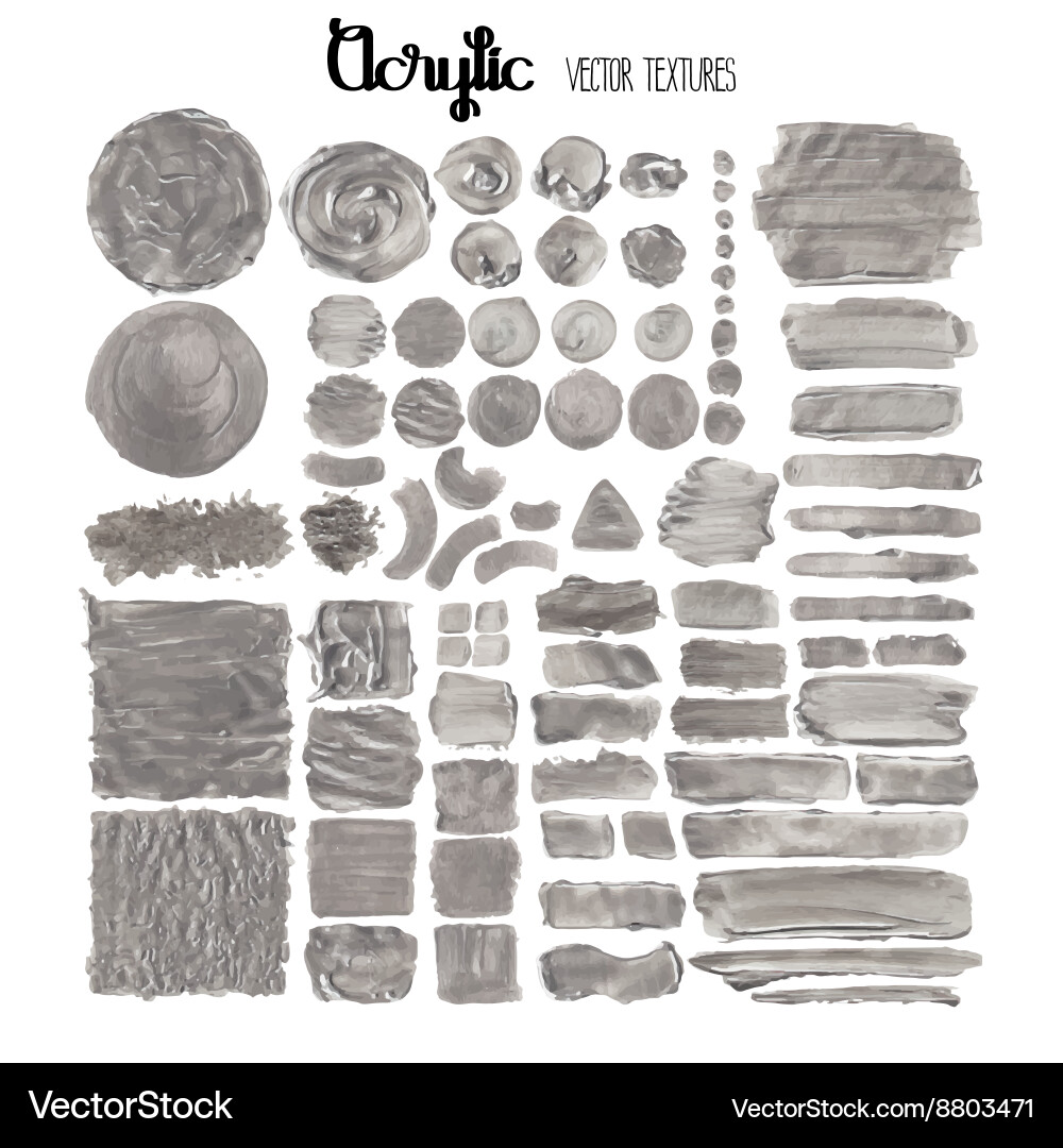 Collection of acrylic textures Royalty Free Vector Image