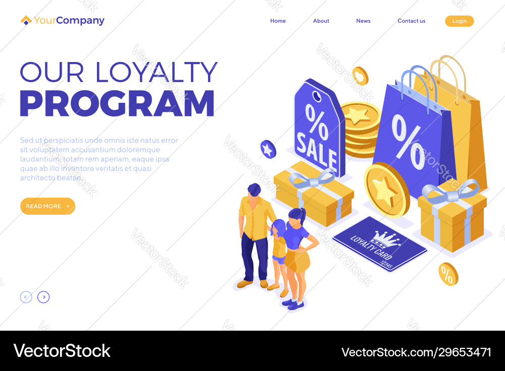Customer loyalty programs banner Royalty Free Vector Image