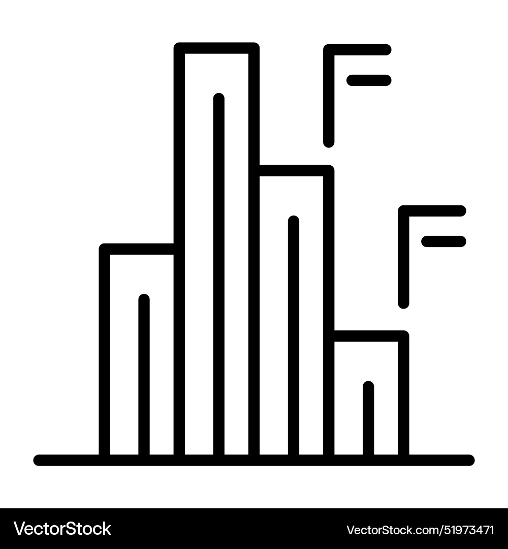 Data database graph chart diagram icon in thin Vector Image