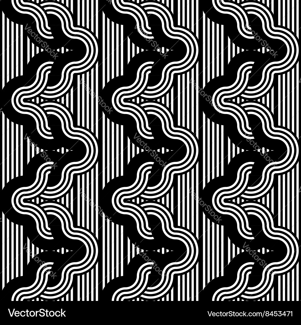 Design seamless monochrome waving pattern Vector Image
