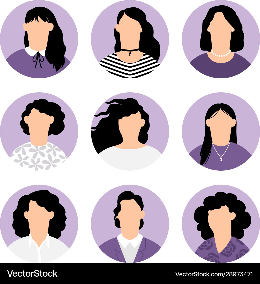 Faceless Female Avatars Royalty Free Vector Image