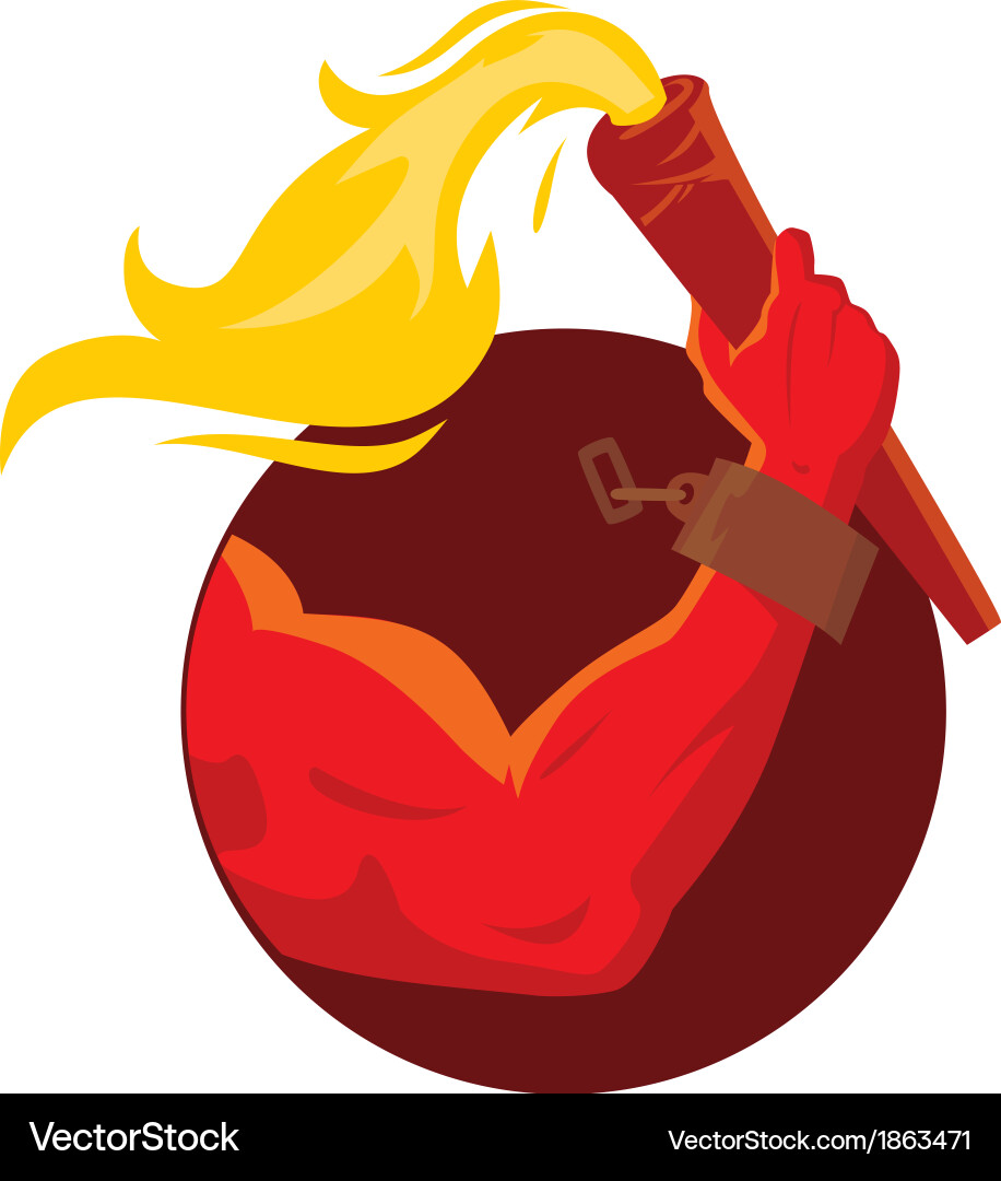 Hand with a torch Royalty Free Vector Image - VectorStock