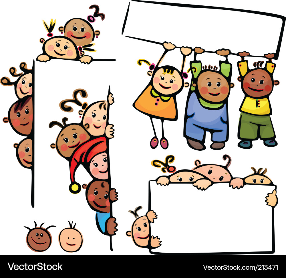 Happy kids Royalty Free Vector Image - VectorStock