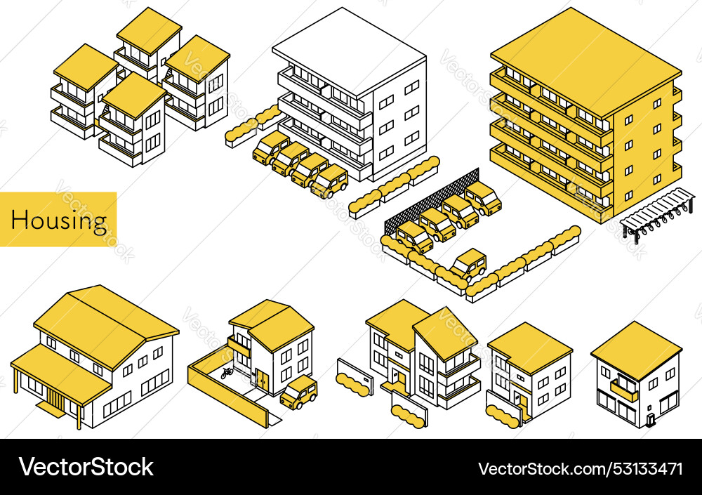 Houses including rental apartments Royalty Free Vector Image