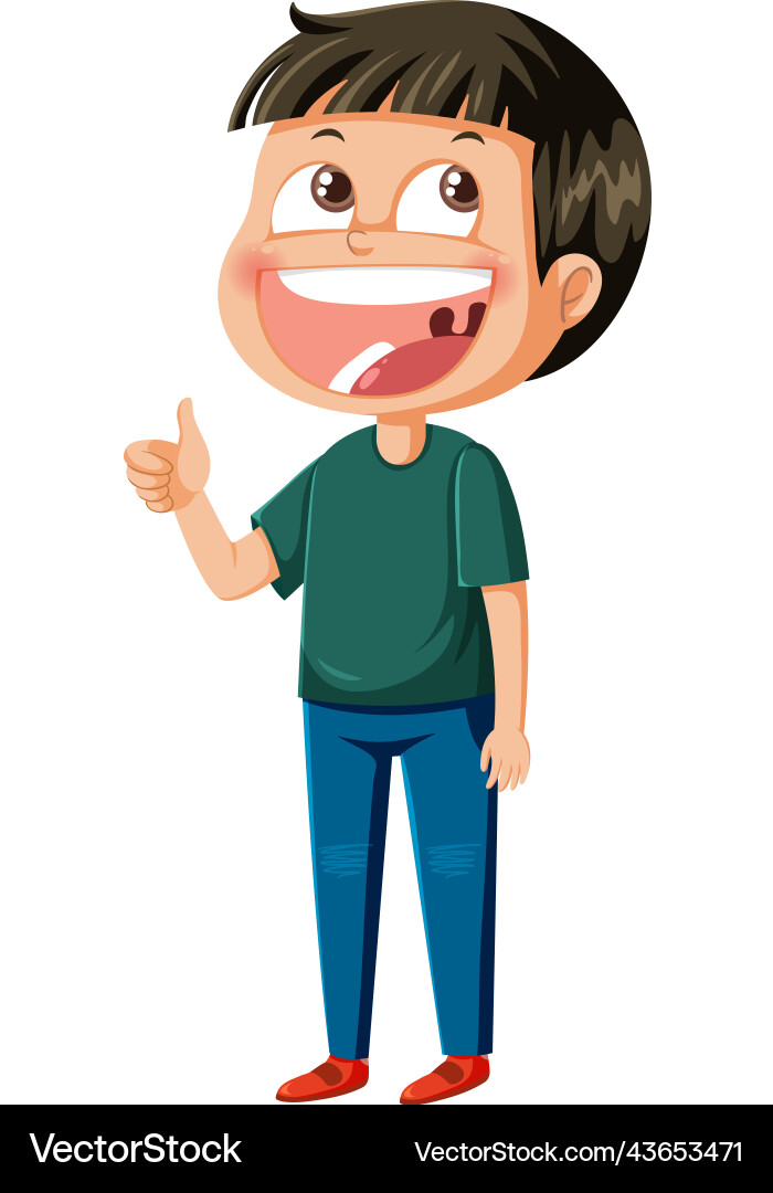 Laughing boy cartoon character Royalty Free Vector Image