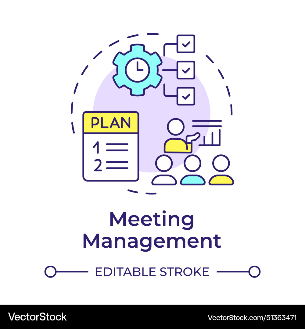 Meeting management multi color concept icon Vector Image