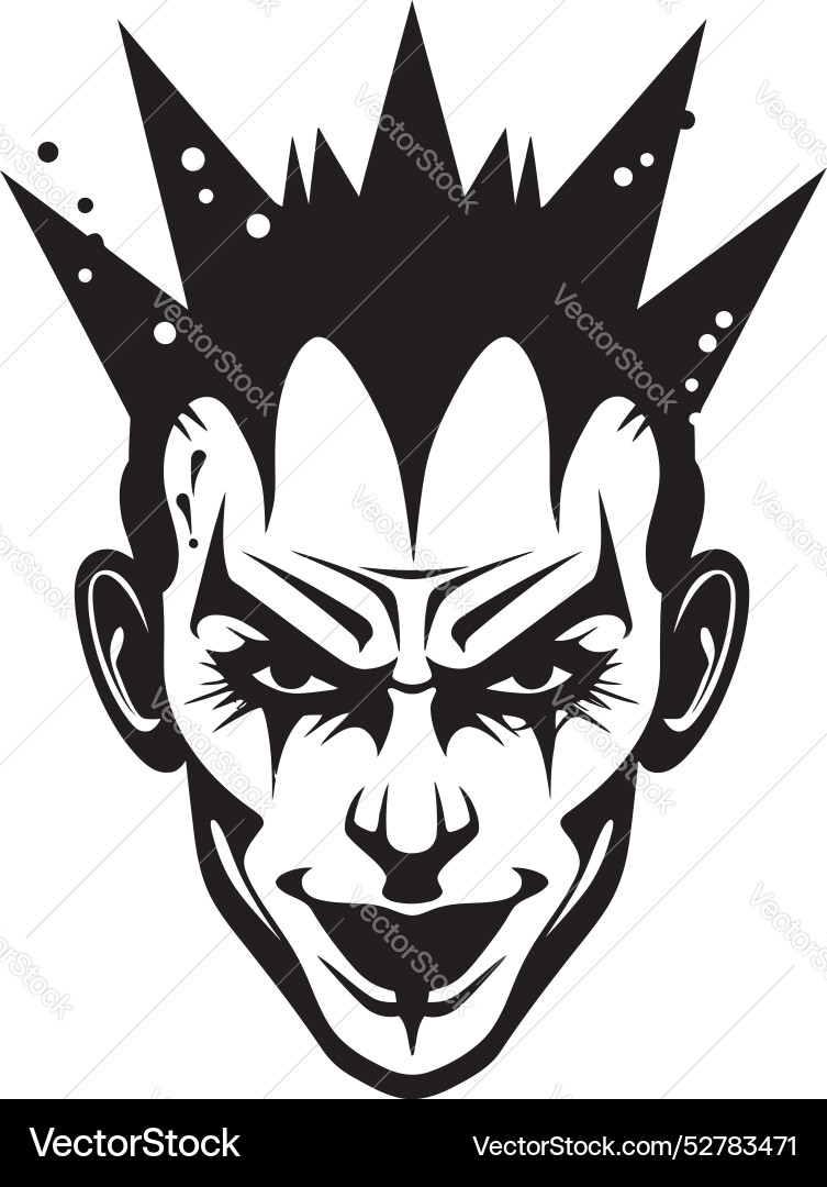 Midnight mischief eerie clown logo phantom Vector Image
