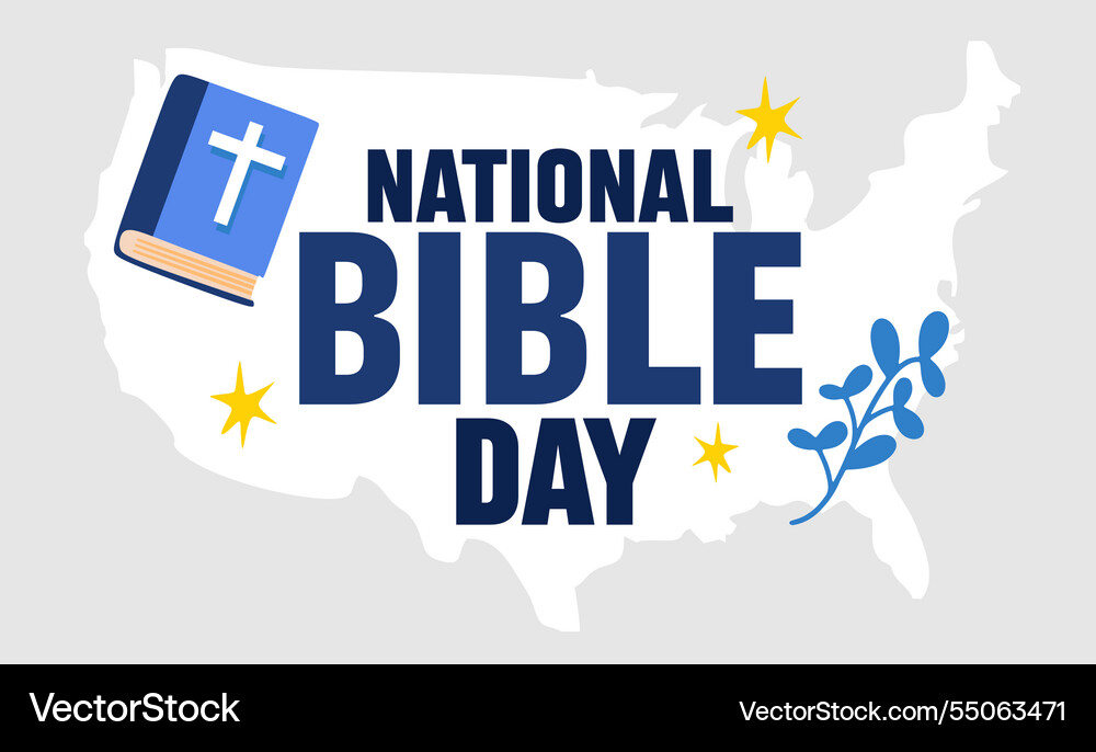 National bible day with a bible Royalty Free Vector Image