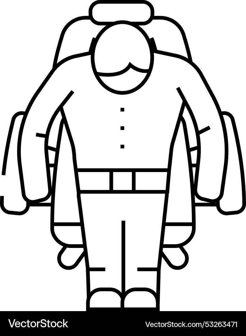People sitting chair top view line icon Royalty Free Vector