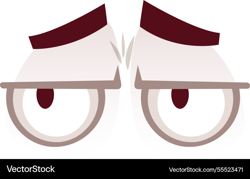 Suspicious cartoon eyes looking sideways Vector Image