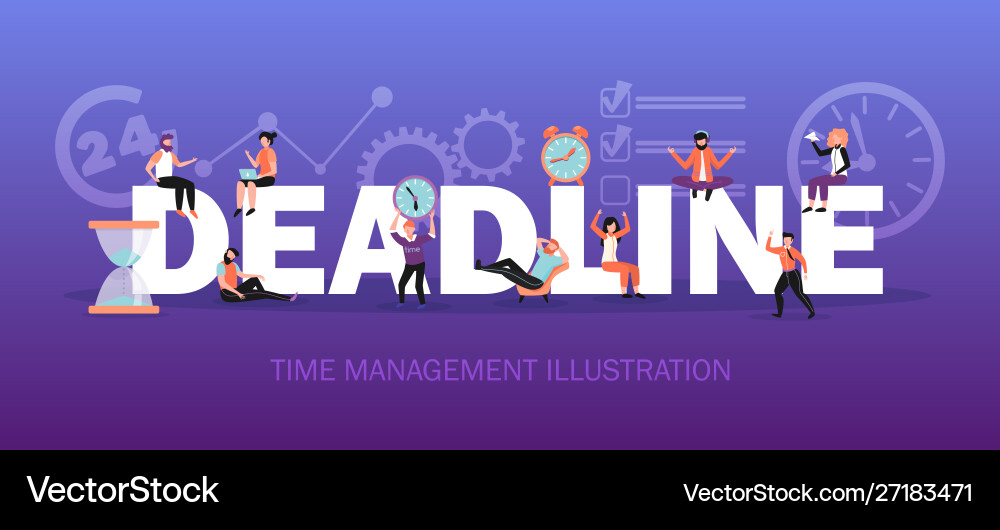 Time management title header Royalty Free Vector Image