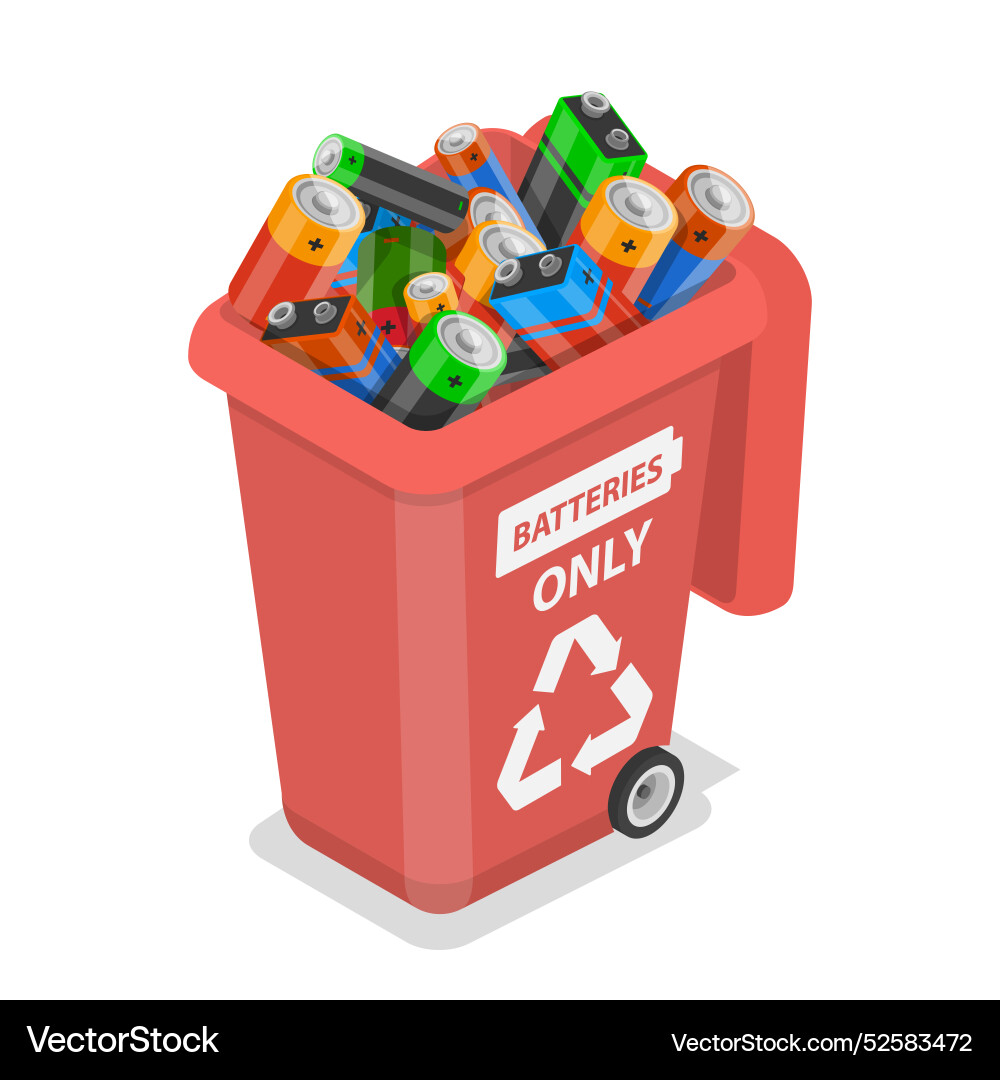 3d isometric flat of waste Royalty Free Vector Image