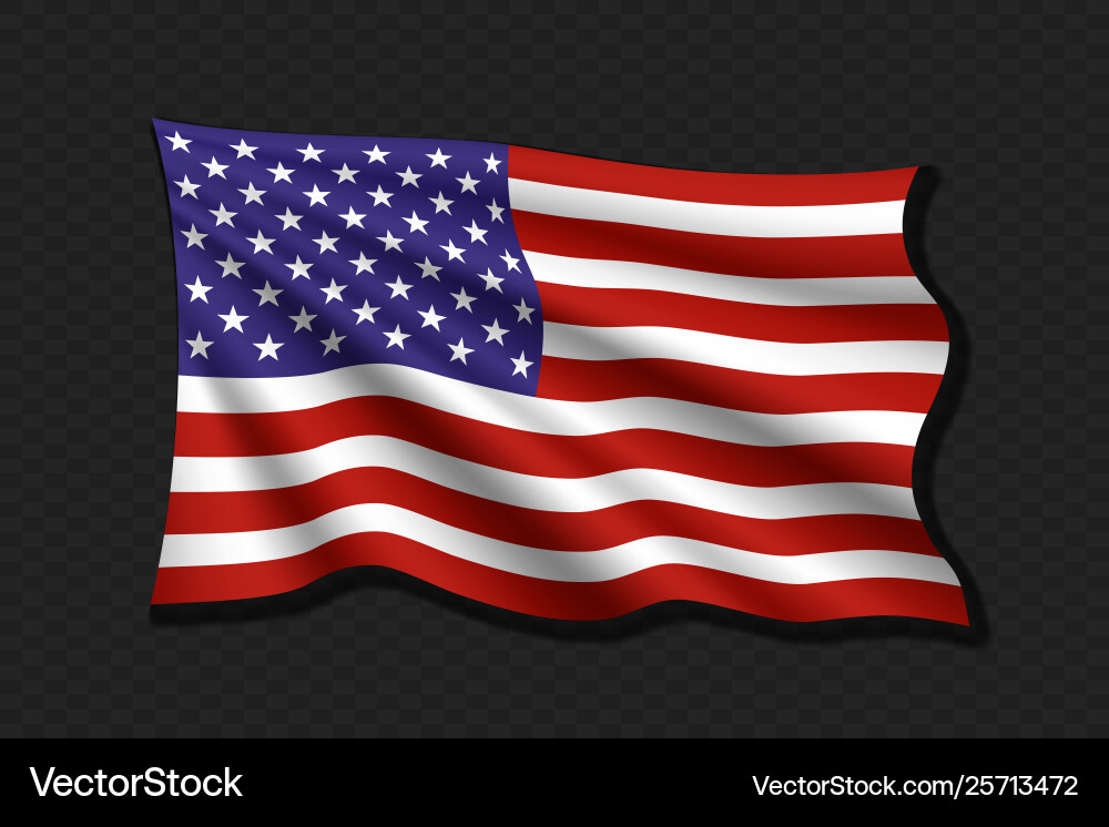3d waving flag Royalty Free Vector Image - VectorStock