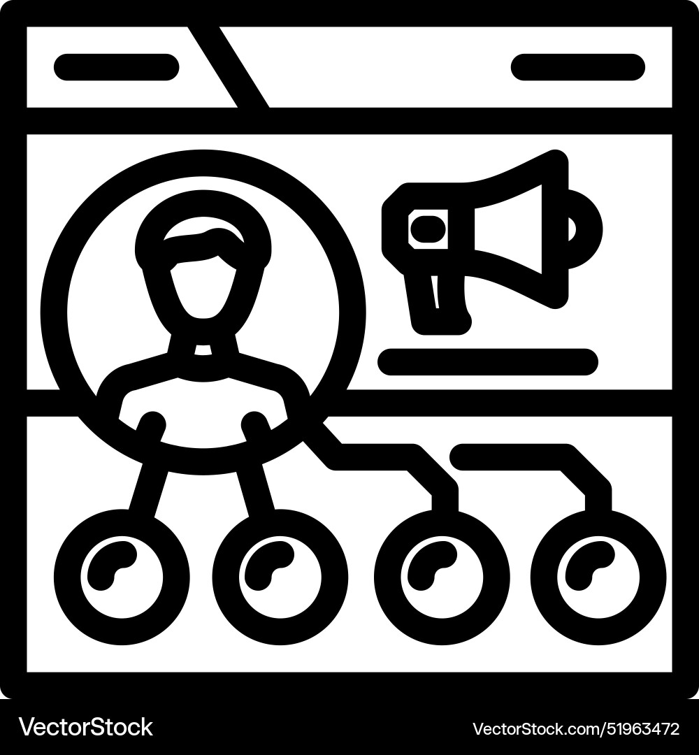 Affiliate marketing line icon Royalty Free Vector Image