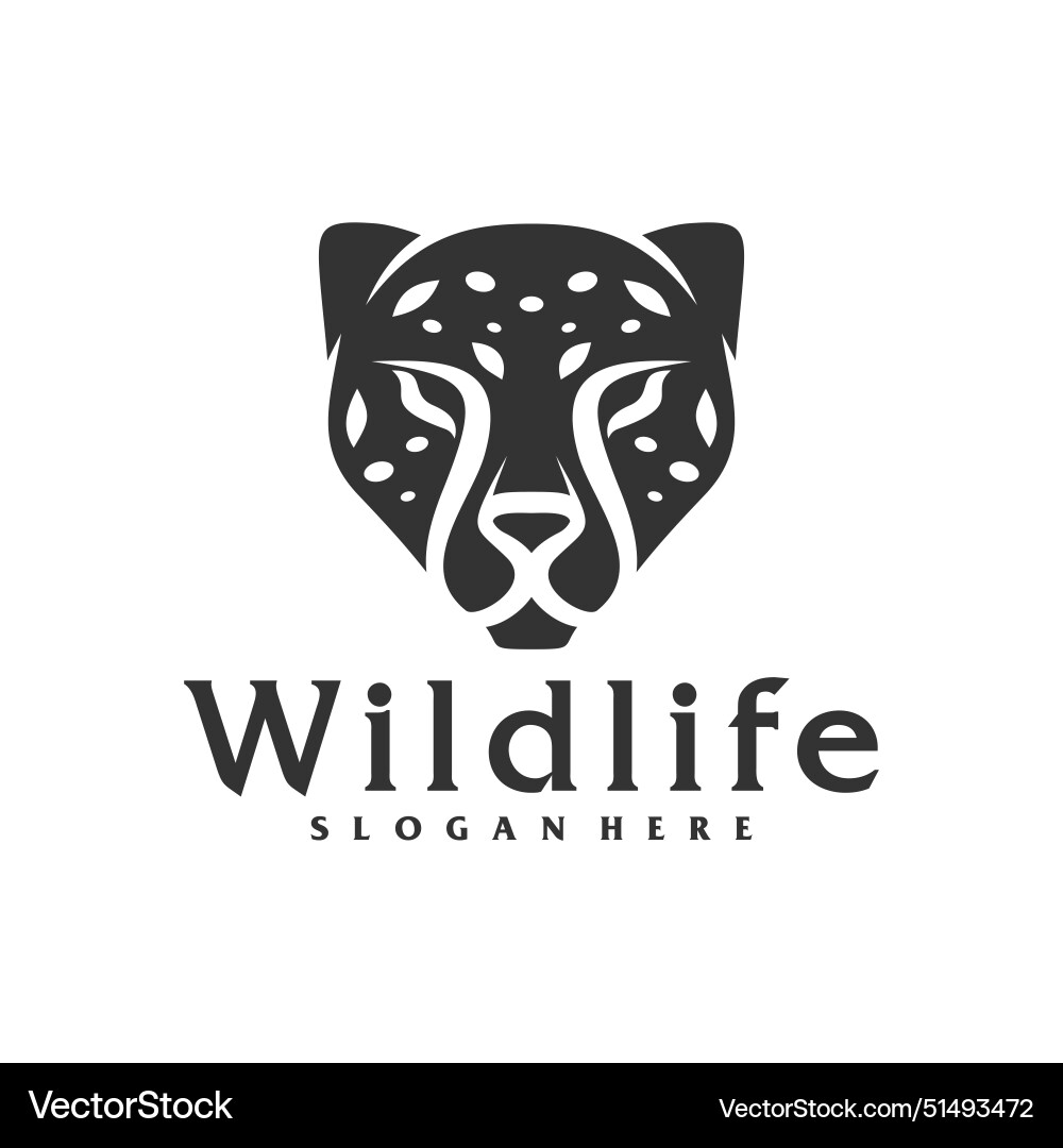 Cheetah logo template creative head Royalty Free Vector