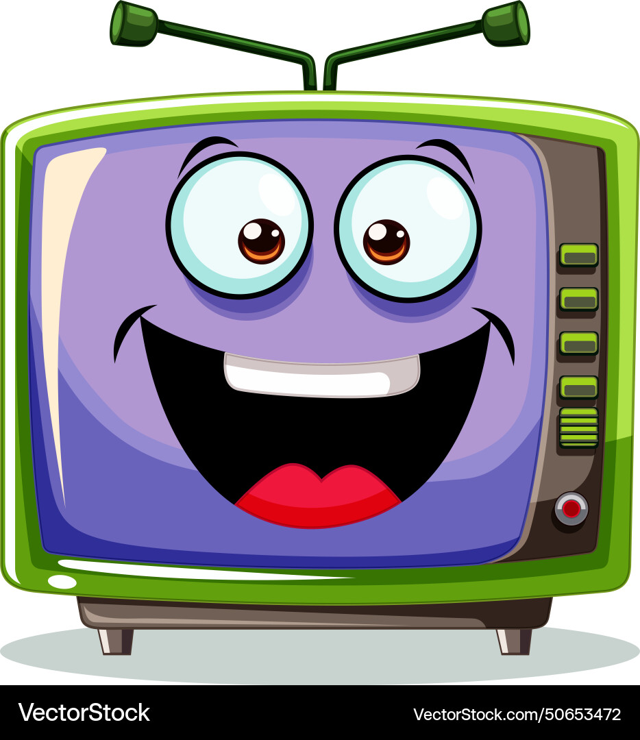 Colorful smiling television with a happy Vector Image