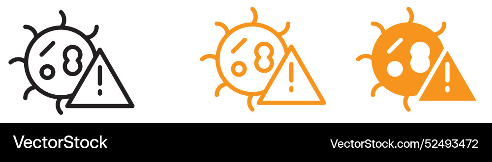 Critical virus warning alert icon Royalty Free Vector Image