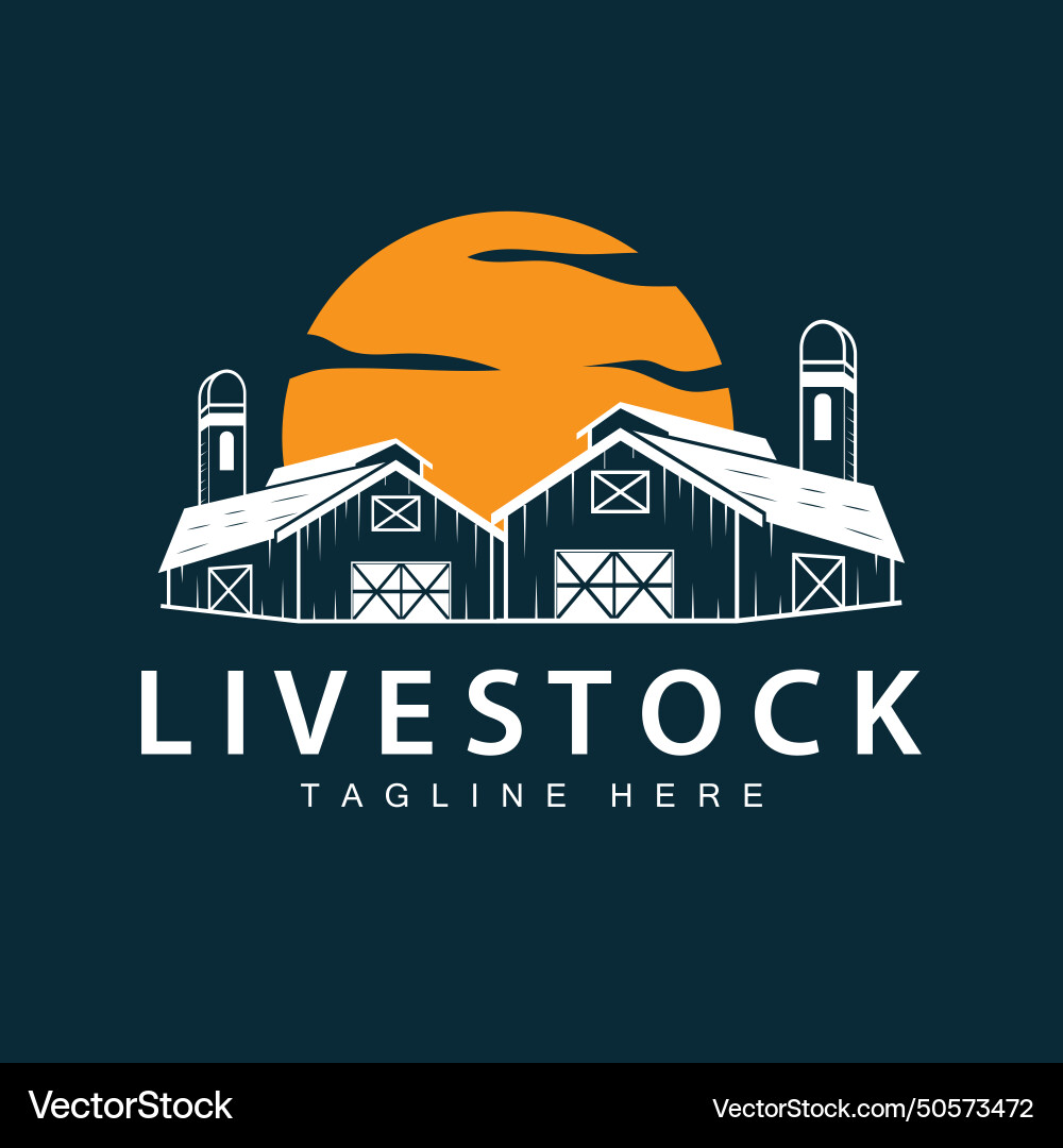 Farm barn logo warehouse simple minimalist Vector Image