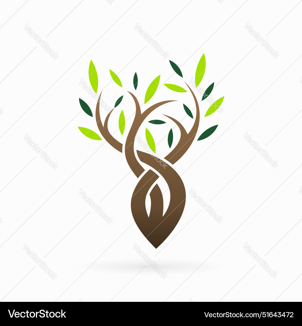 Growth tree logo seed Royalty Free Vector Image