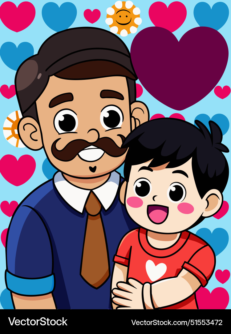 Happy fathers day celebration - cartoon Royalty Free Vector
