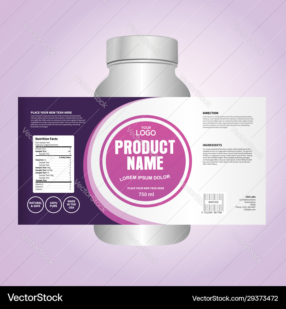 Label and packaging template design Royalty Free Vector