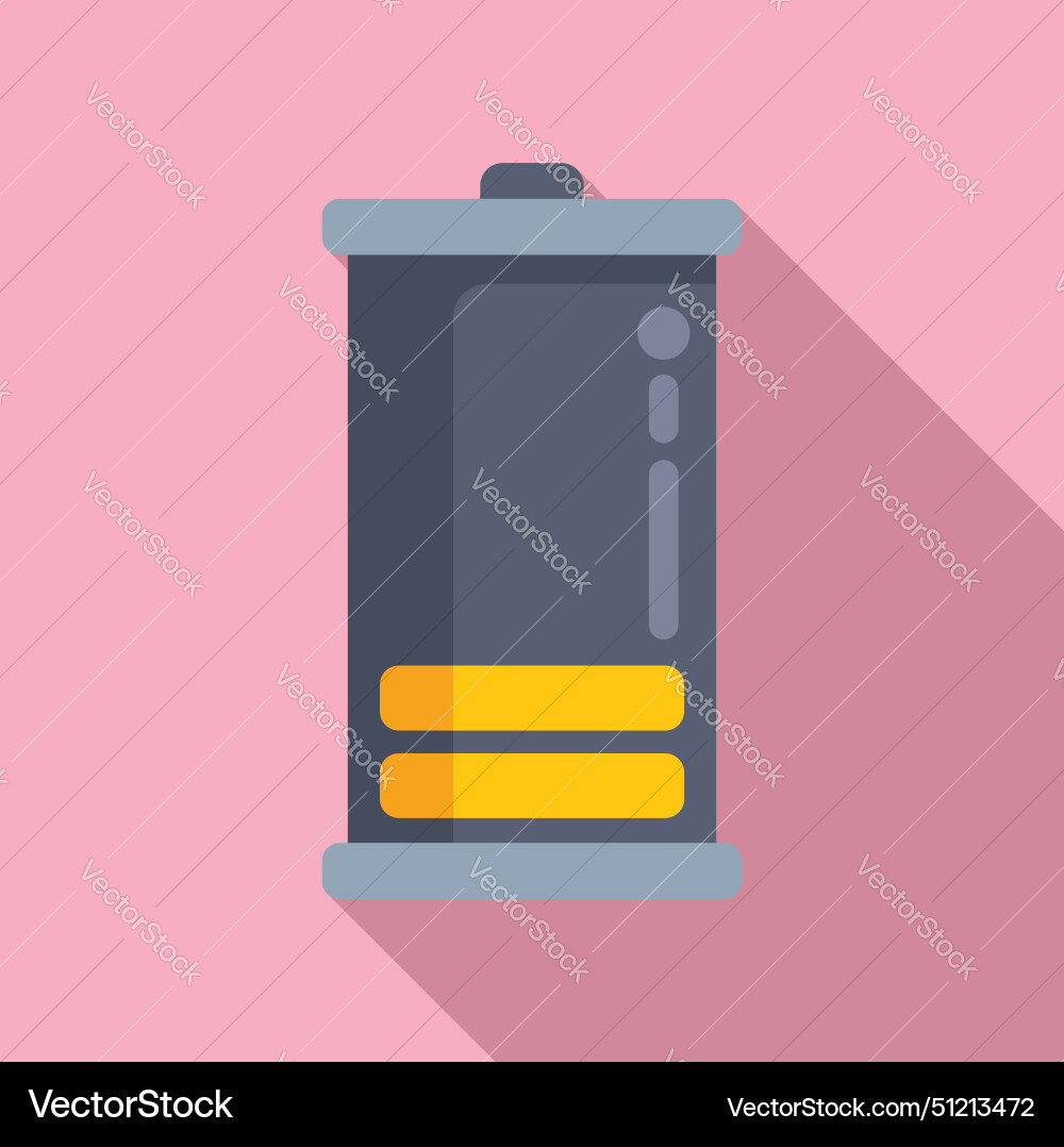 Low electric power battery icon flat Royalty Free Vector