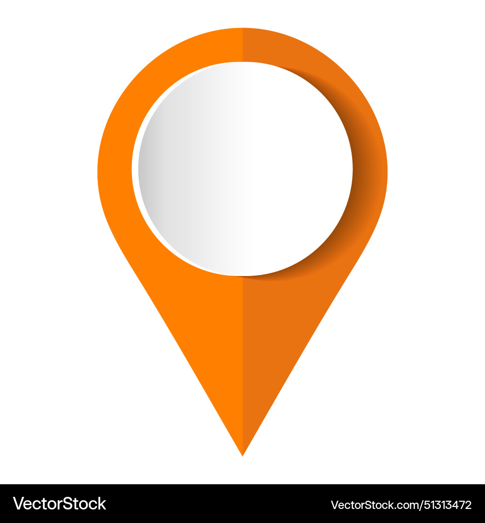 Orange map pin concept of global coordinate Vector Image