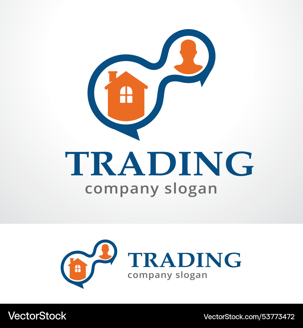 Trading logo template design emblem Royalty Free Vector