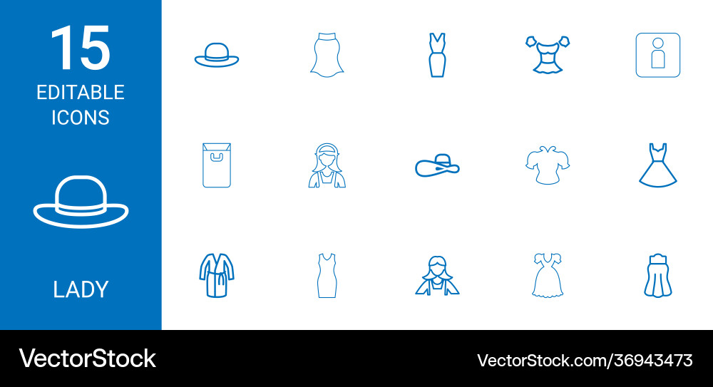 15 lady icons Royalty Free Vector Image - VectorStock