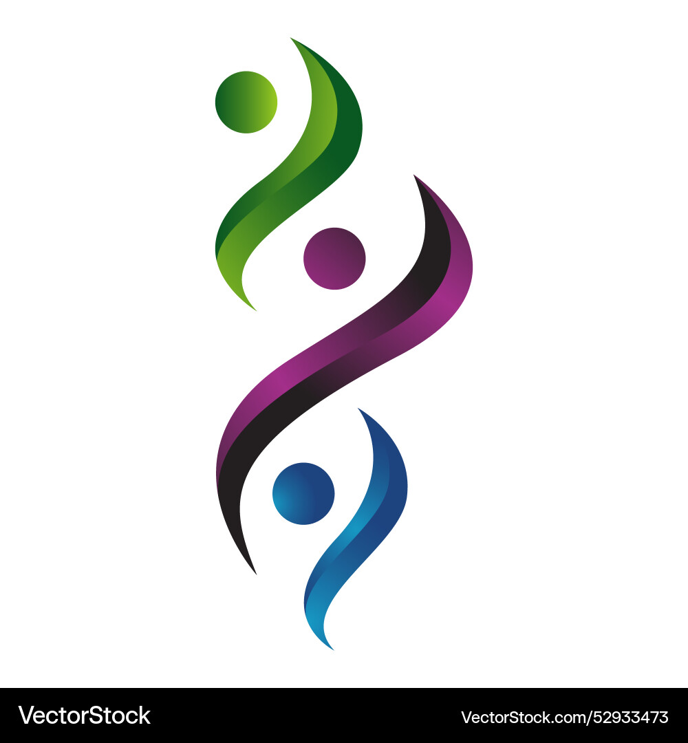Abstract group of dancing people logo happiness Vector Image