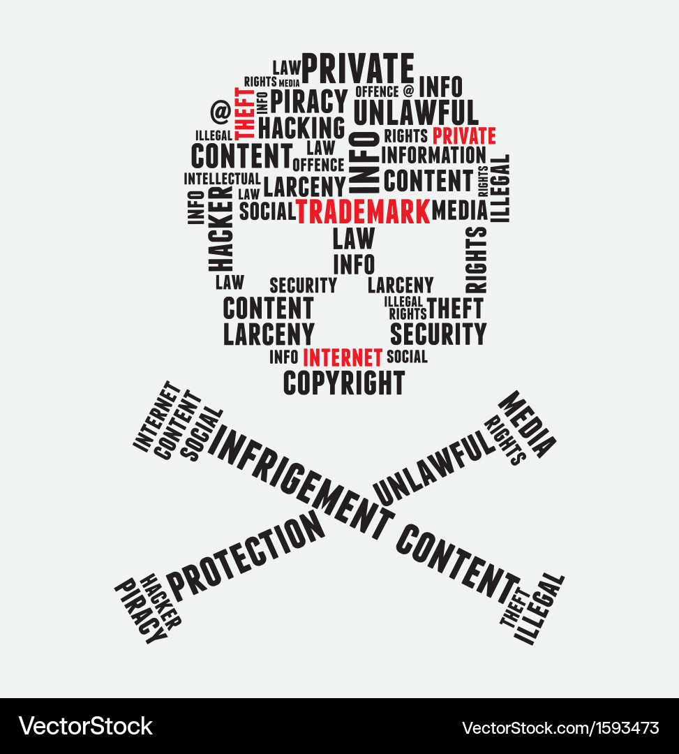 Abstract symbol of piracy skull with bones Vector Image