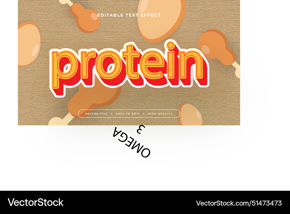 Brown red and orange protein 3d editable text Vector Image