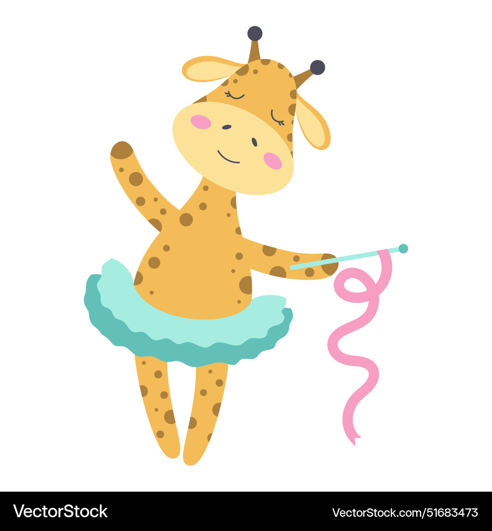 Cartoon circus giraffe Royalty Free Vector Image