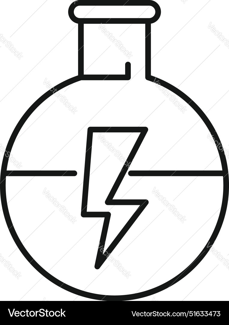 Chemical flask containing energy lightning icon Vector Image