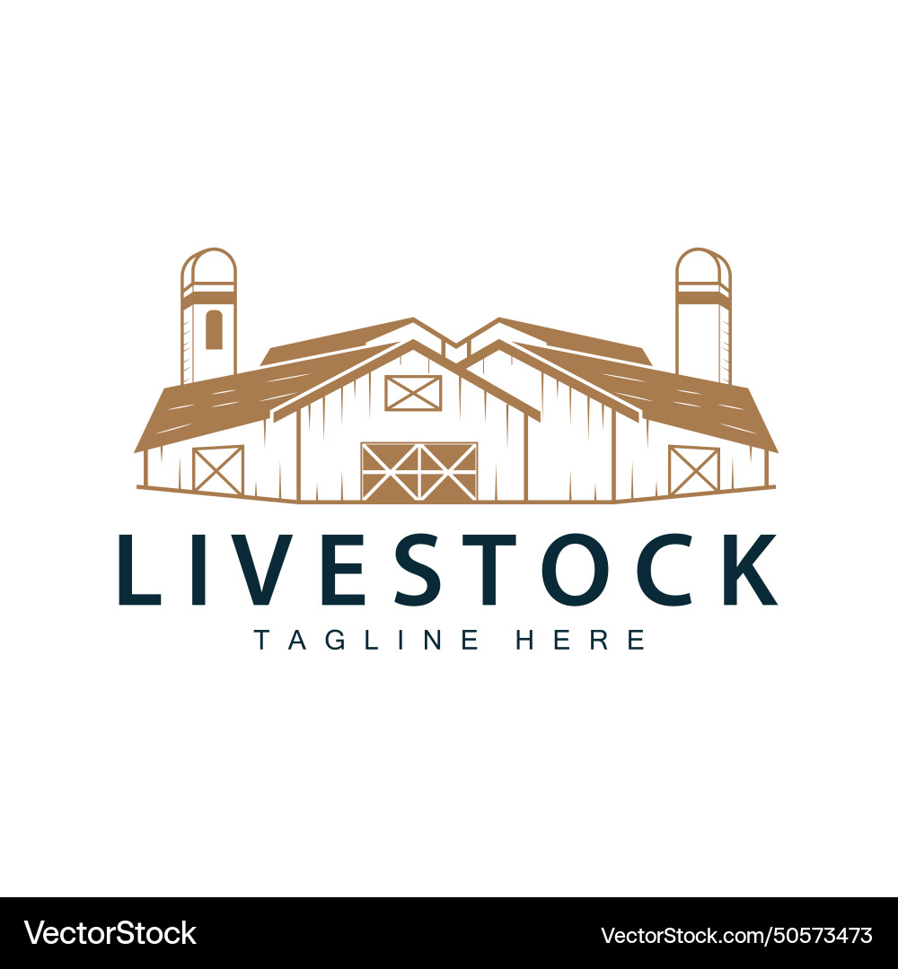 Farm barn logo warehouse simple minimalist Vector Image