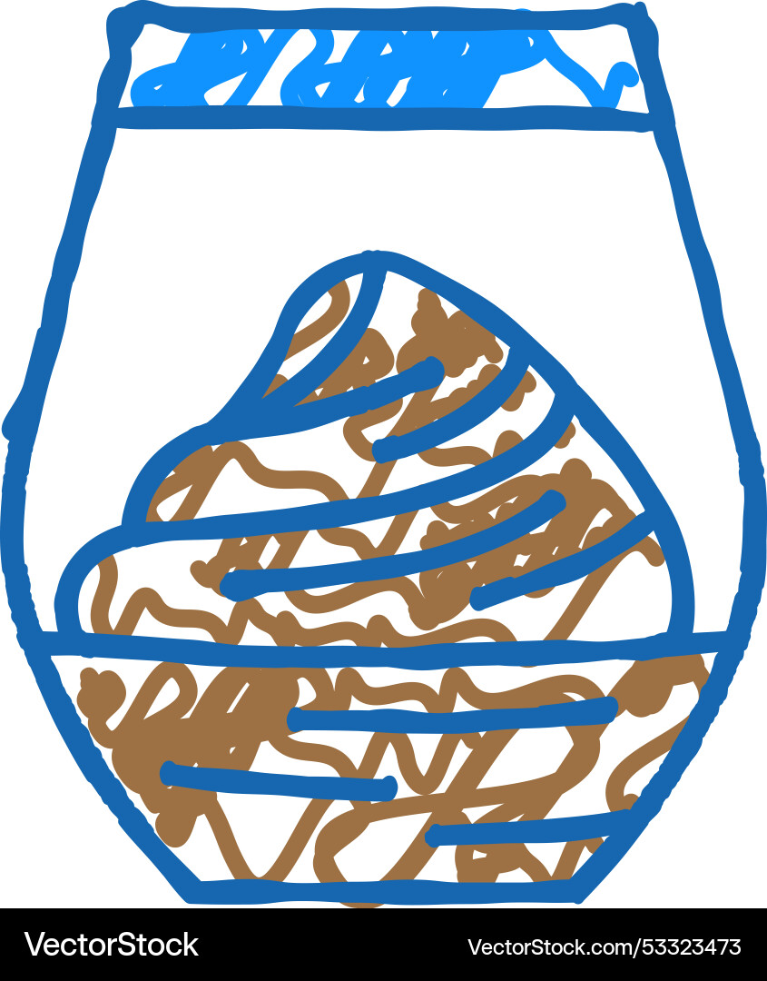 French cuisine chocolate mousse icon doodle Vector Image