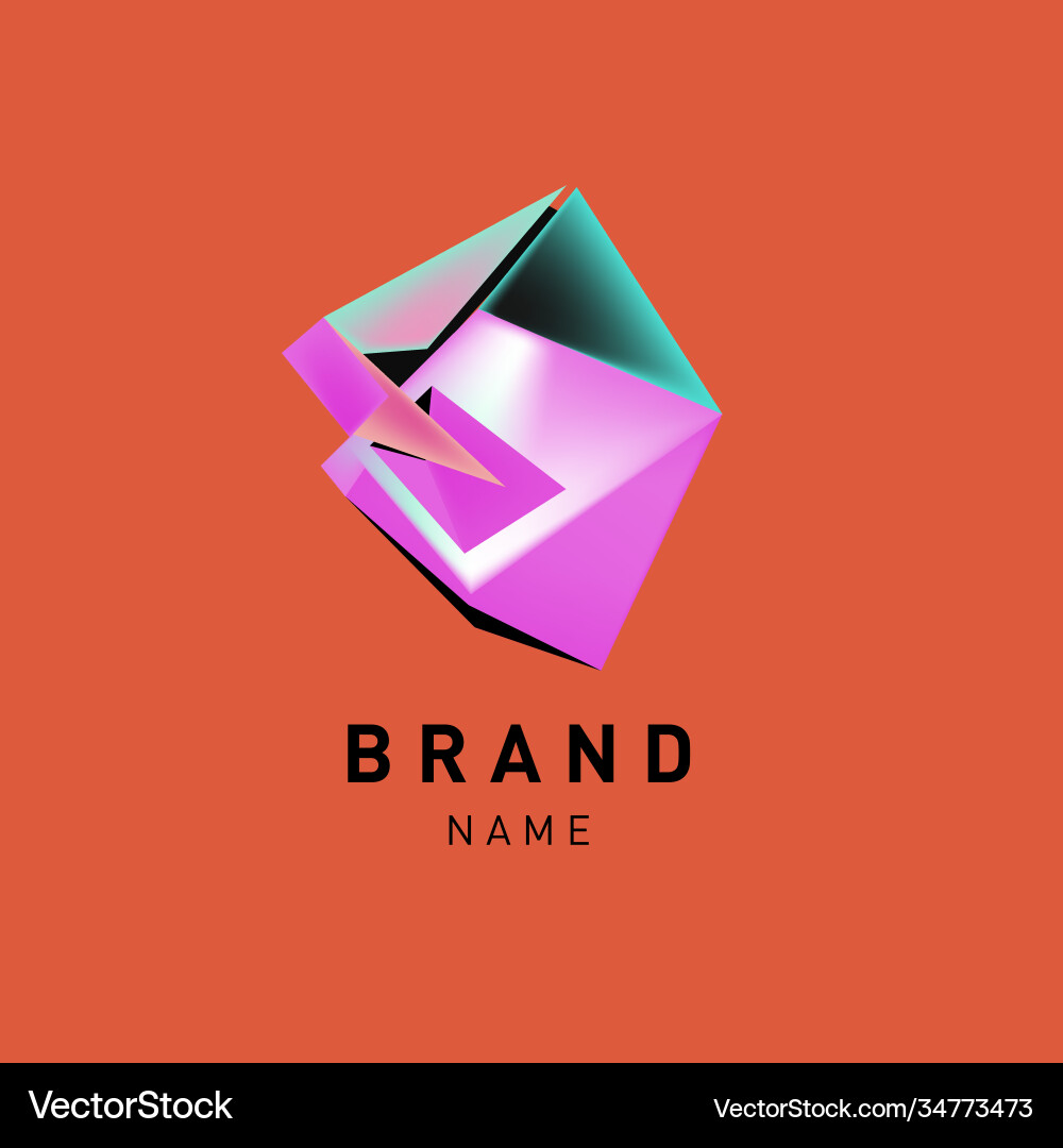 Geometric logo design Royalty Free Vector Image